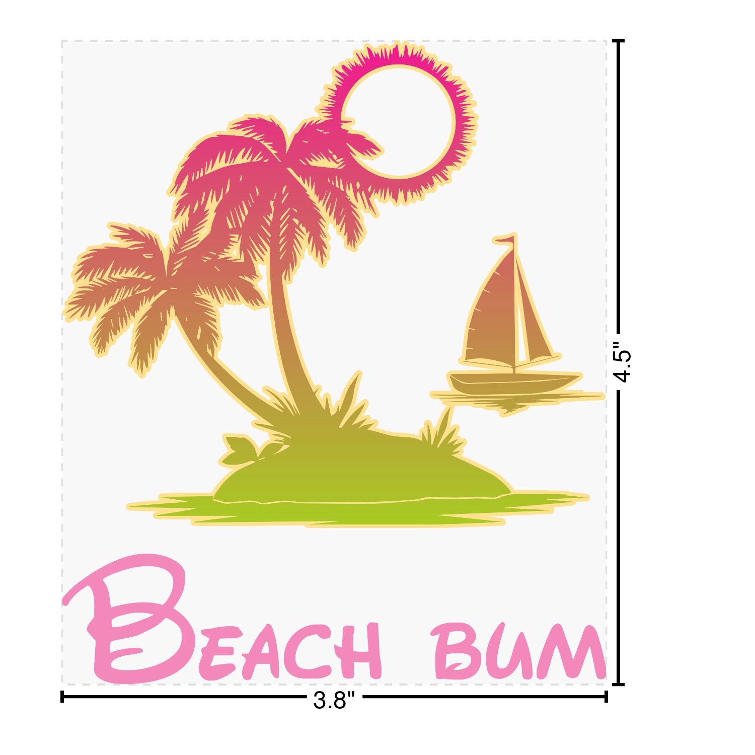 Custom Tropical Sunset Graphic Iron On Transfer (Personalized ...