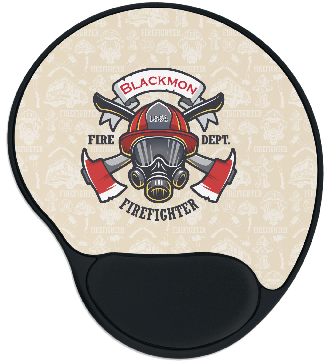Custom Firefighter Mouse Pad with Wrist Support | YouCustomizeIt