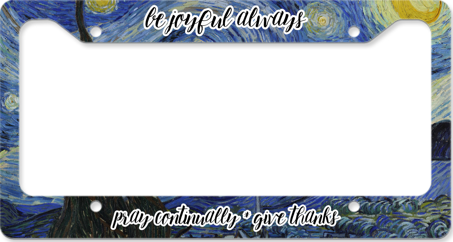 Custom The Starry Night (Van Gogh 1889) License Plate Frame - Style B ...