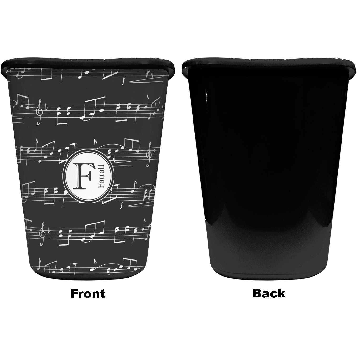 Custom Musical Notes Waste Basket (Personalized) | YouCustomizeIt