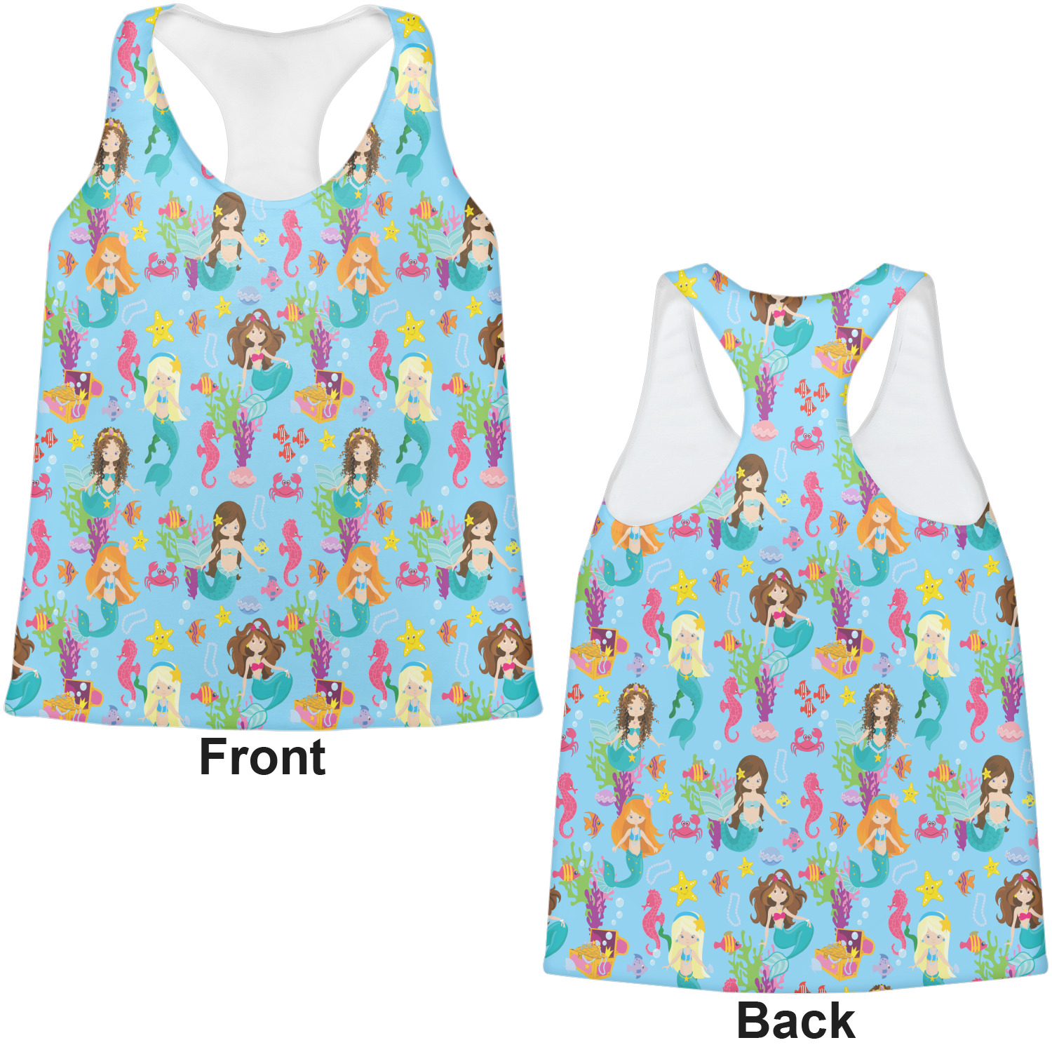 Custom Mermaids Womens Racerback Tank Top | YouCustomizeIt