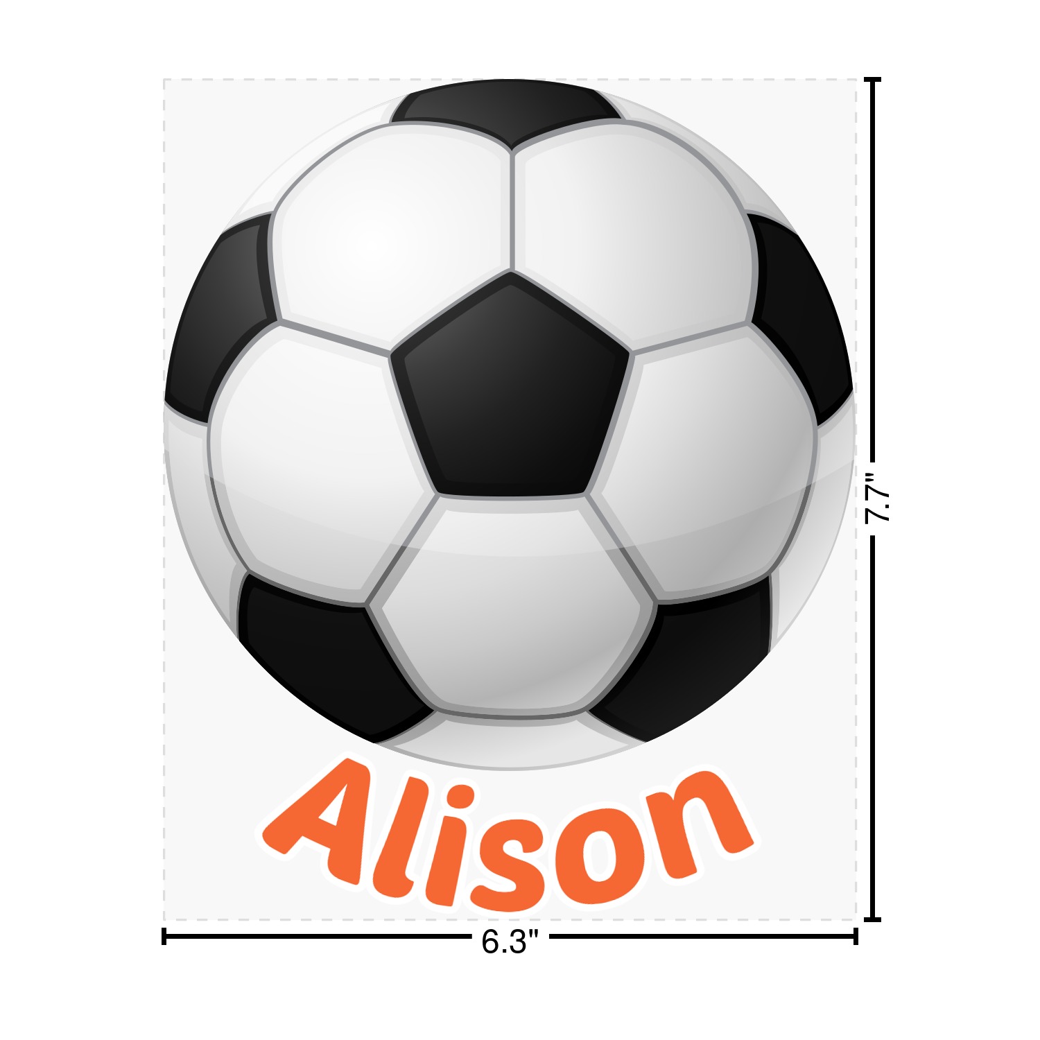 Custom Soccer Graphic Decal - Custom Sizes (Personalized) | YouCustomizeIt