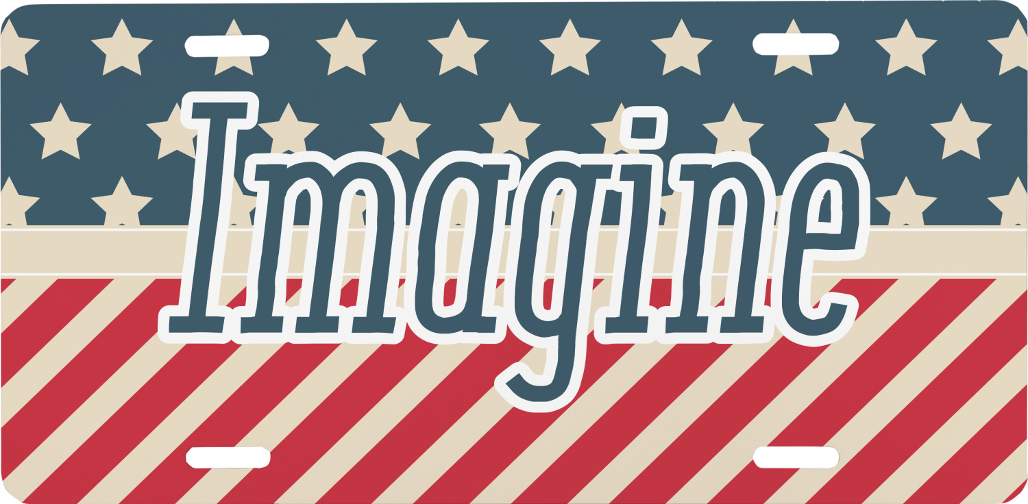Custom Stars and Stripes Front License Plate (Personalized ...