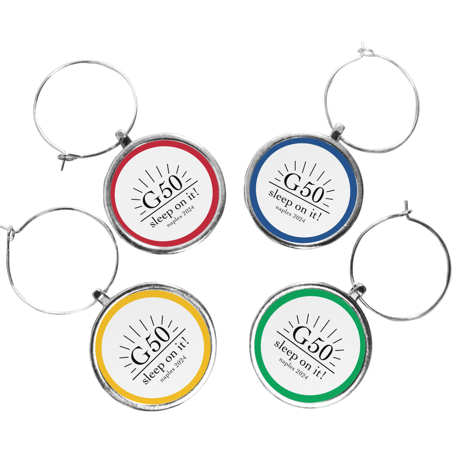 Custom Wine Charms - Set of 4 | Design & Preview Online | YouCustomizeIt