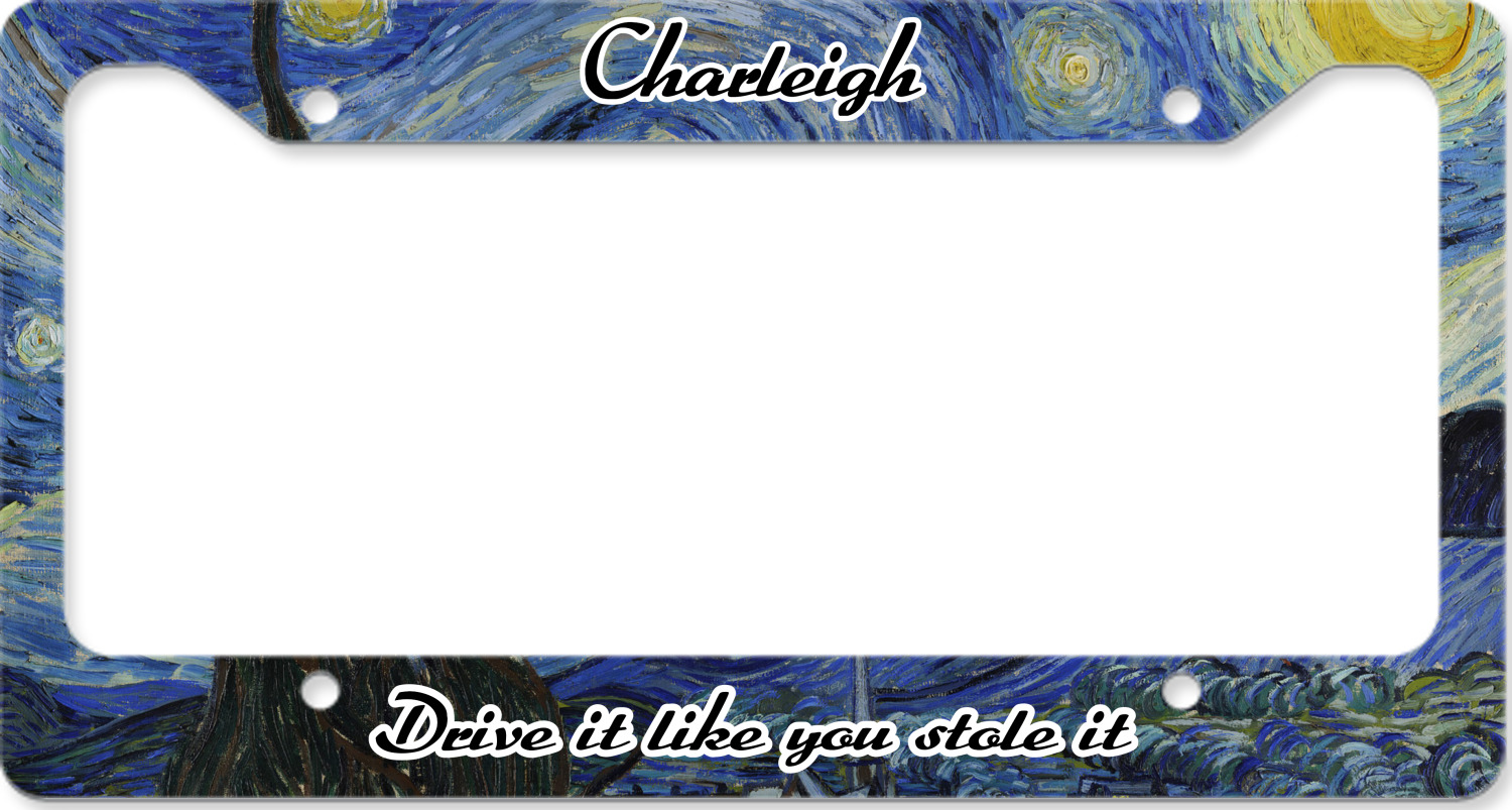 Custom The Starry Night (Van Gogh 1889) License Plate Frame - Style B ...