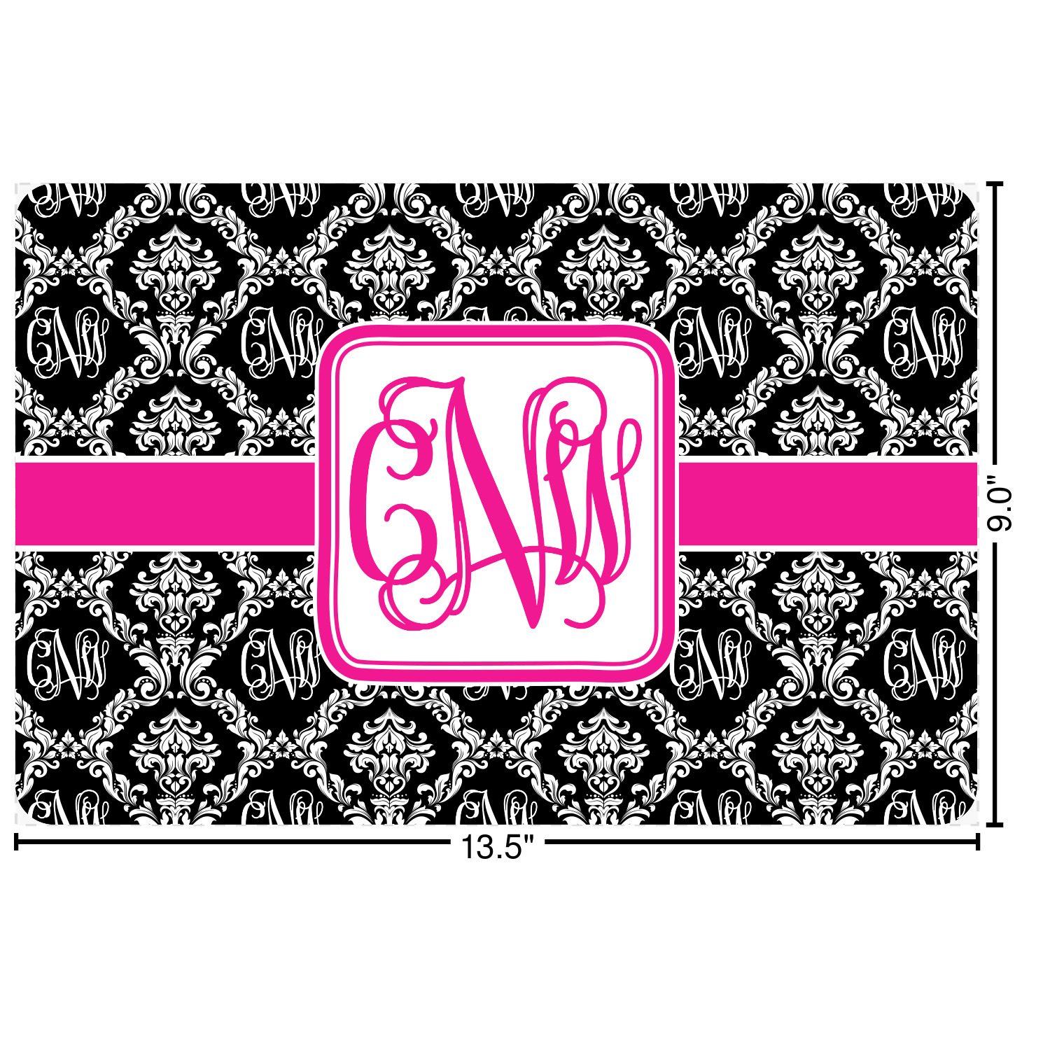 Custom Monogrammed Damask Laptop Skin - Custom Sized (Personalized ...