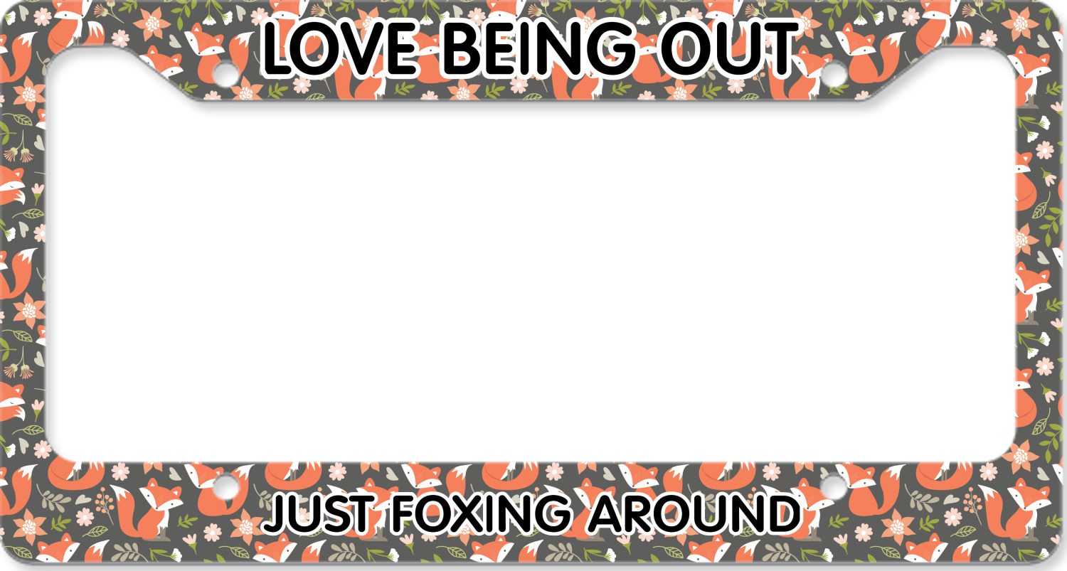 Custom Fox Trail Floral License Plate Frame (Personalized) | YouCustomizeIt