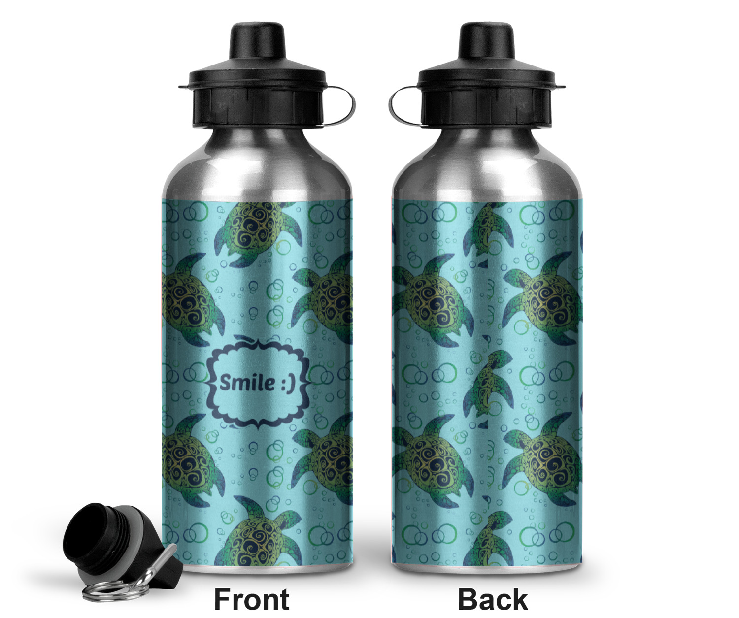 Custom Sea Turtles Water Bottle - Aluminum - 20 oz (Personalized ...
