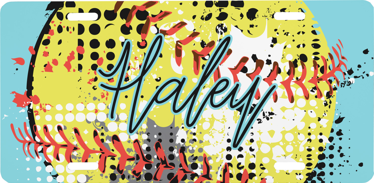 Custom Softball Front License Plate (Personalized) | YouCustomizeIt