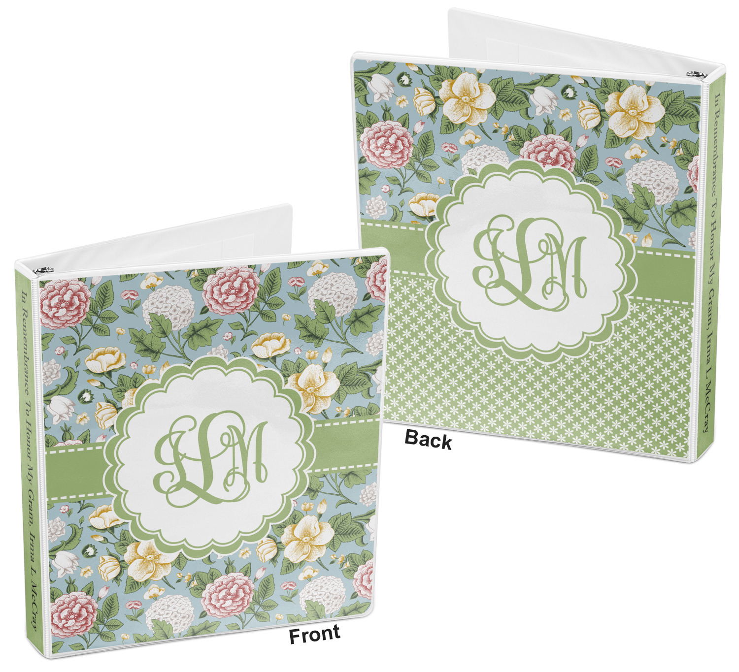 Custom Vintage Floral 3-Ring Binder - 1 inch (Personalized ...