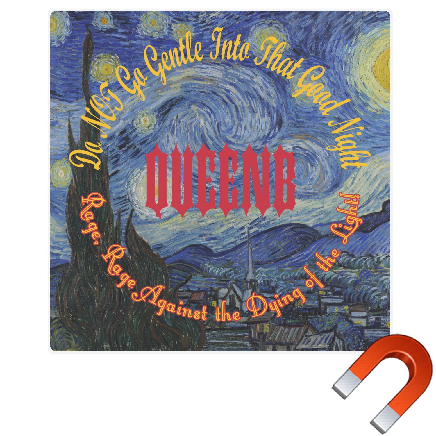 Custom The Starry Night (Van Gogh 1889) Keyboard Wrist Rest ...