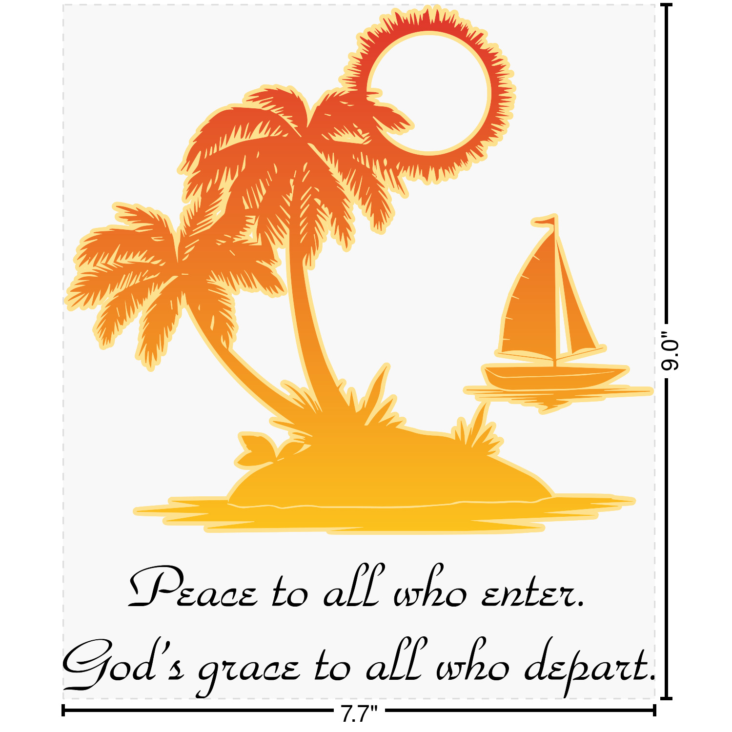 Custom Tropical Sunset Graphic Decal - Custom Sizes (Personalized ...