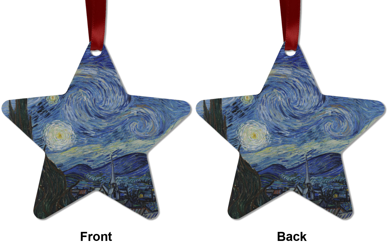 Custom The Starry Night (Van Gogh 1889) Metal Ornaments - Double Sided ...