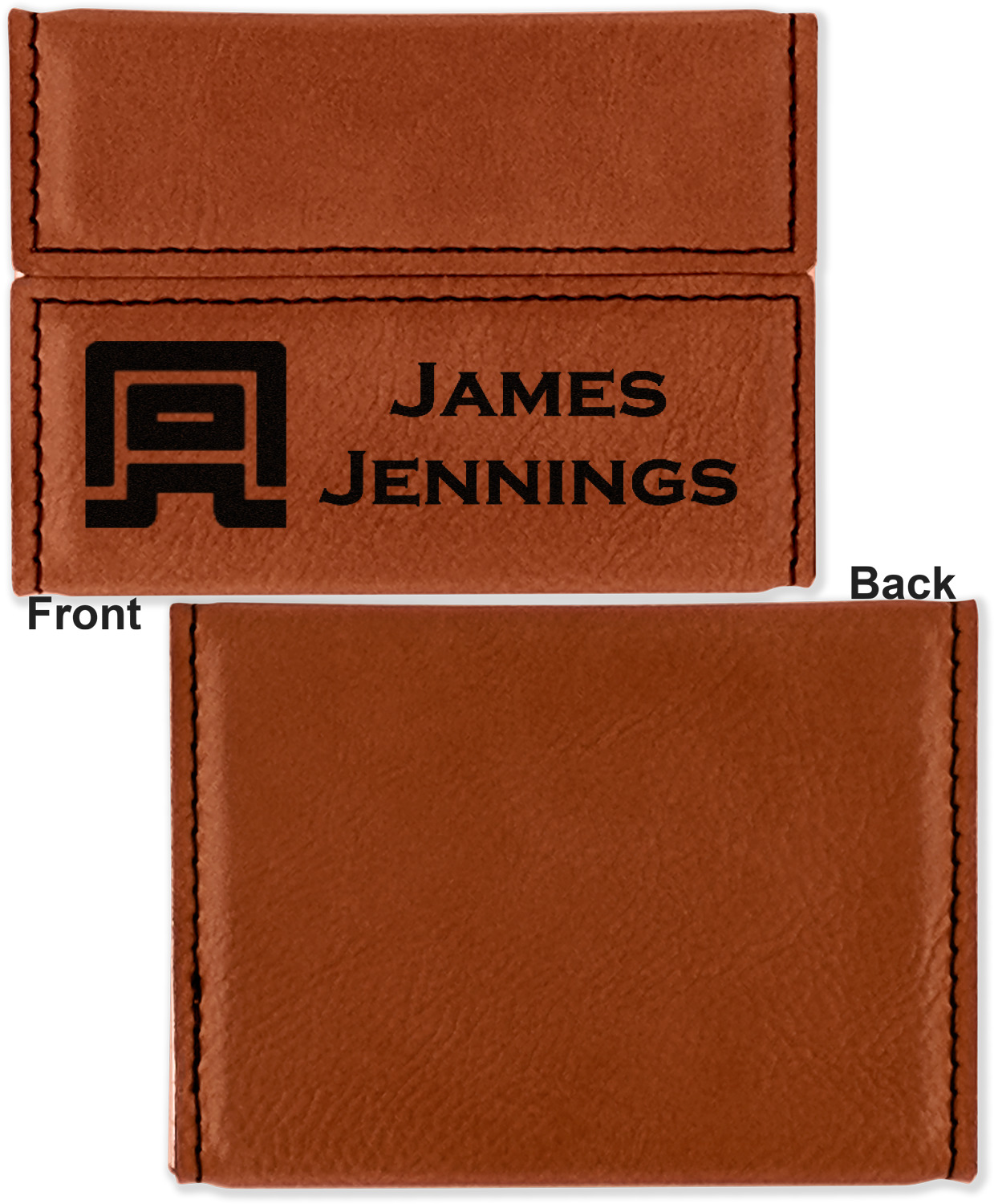 Custom Leatherette Business Card Holders - Double-Sided | Design ...