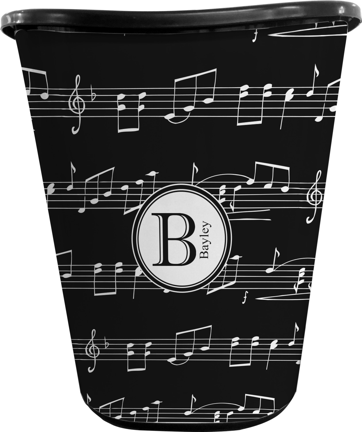Custom Musical Notes Waste Basket (Personalized) | YouCustomizeIt
