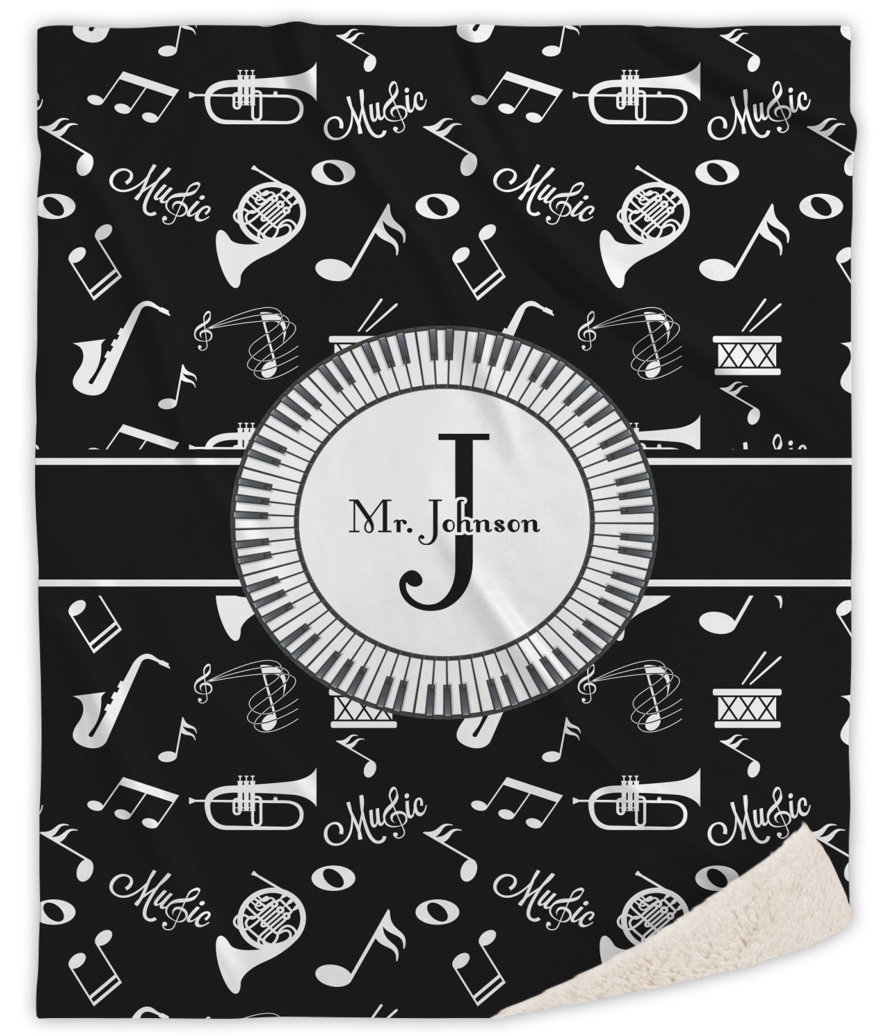 Custom Abstract Music Sherpa Throw Blanket (Personalized) | YouCustomizeIt