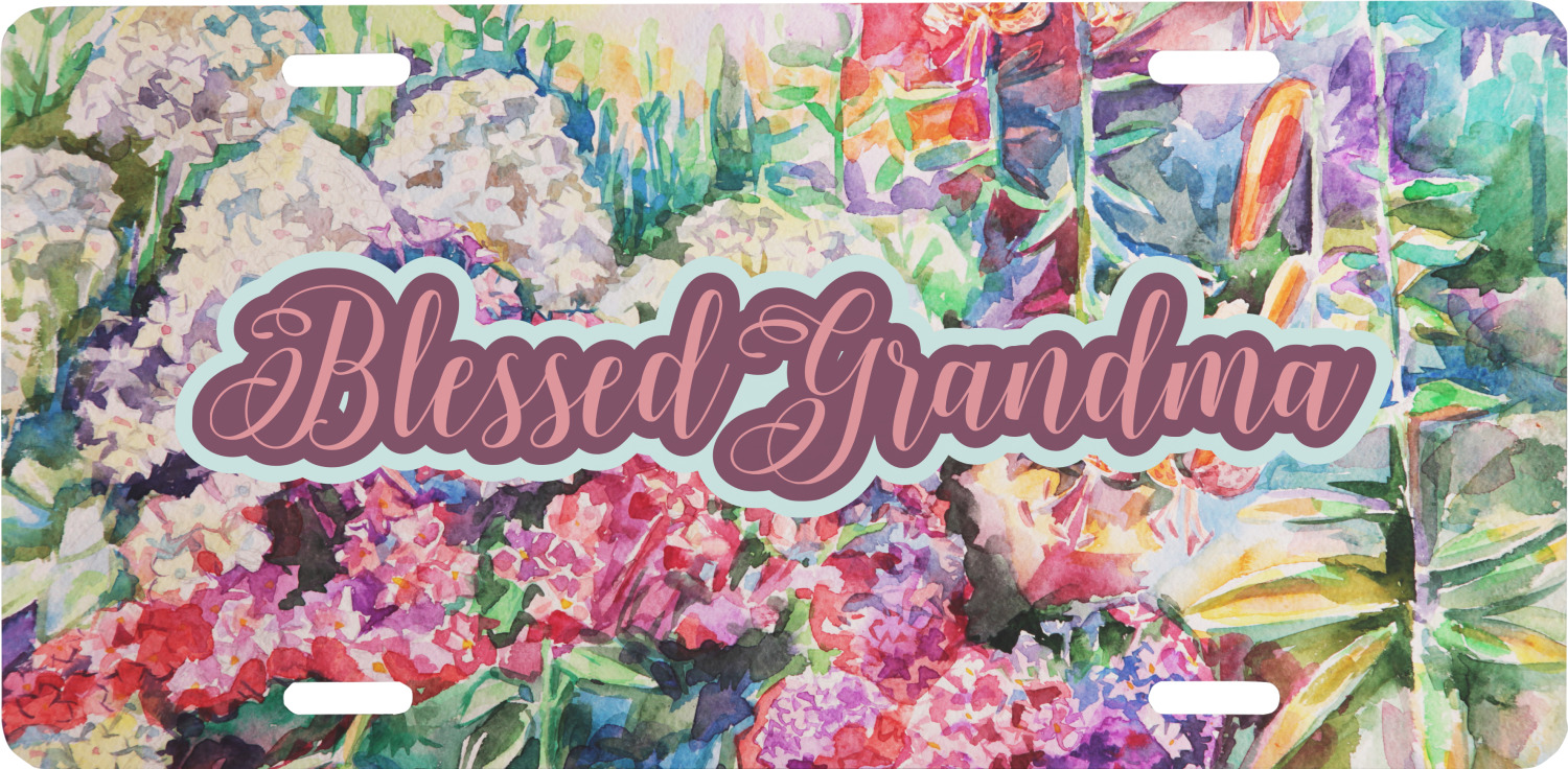 Custom Watercolor Floral Front License Plate | YouCustomizeIt