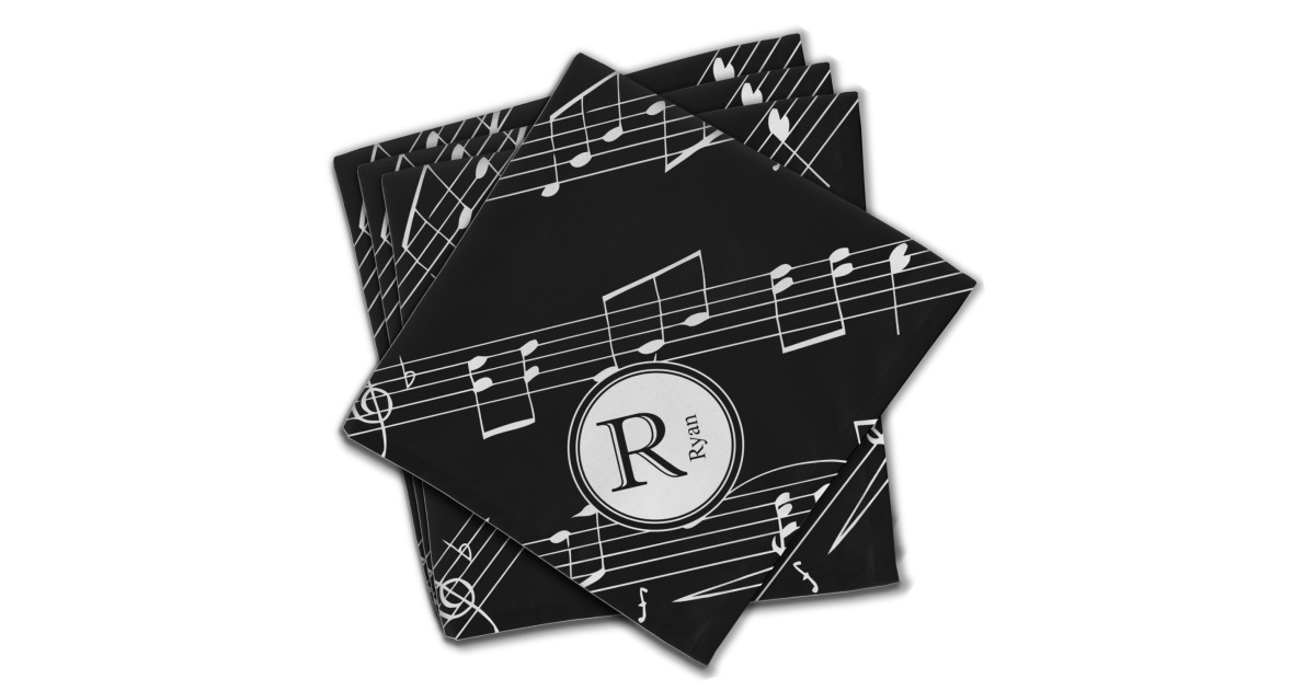 Custom Musical Notes Cloth Napkins (Set of 4) (Personalized ...