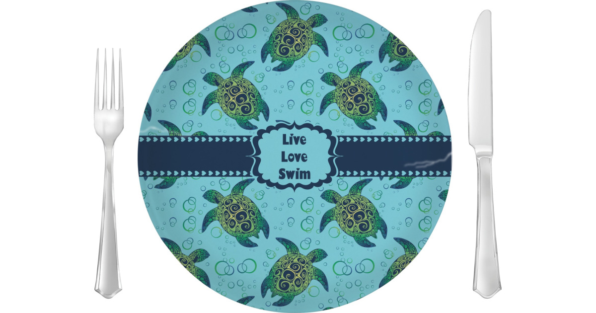 Custom Sea Turtles Glass Lunch / Dinner Plate 10" (Personalized ...