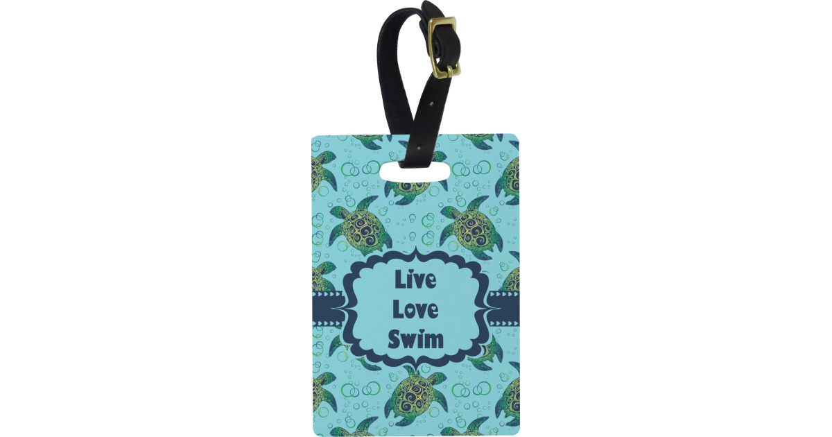Custom Sea Turtles Plastic Luggage Tag - Rectangular | YouCustomizeIt