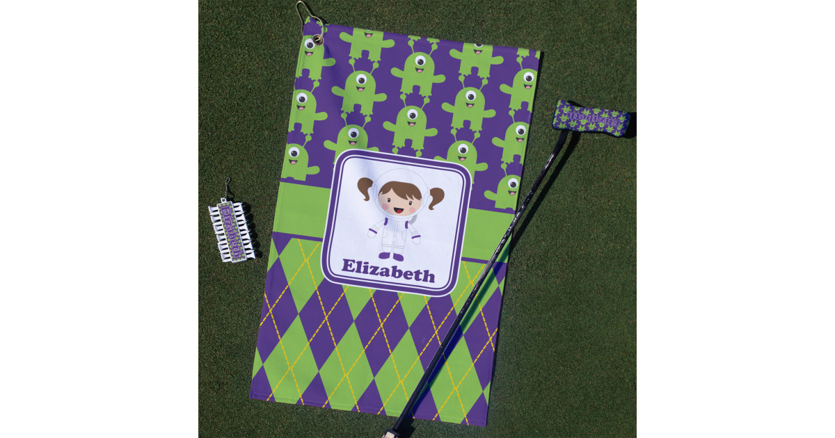 Custom Astronaut, Aliens & Argyle Golf Towel Gift Set (Personalized ...