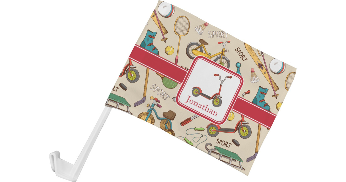 Custom Vintage Sports Car Flag - Small w/ Name or Text | YouCustomizeIt