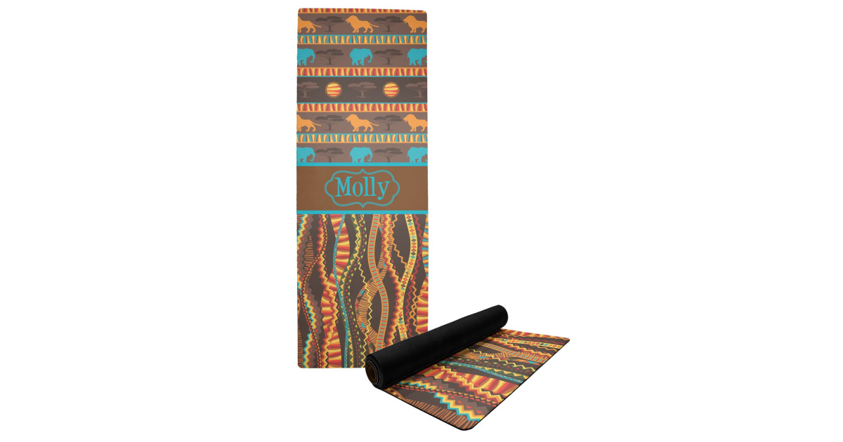 Custom African Lions & Elephants Yoga Mat (Personalized) | YouCustomizeIt