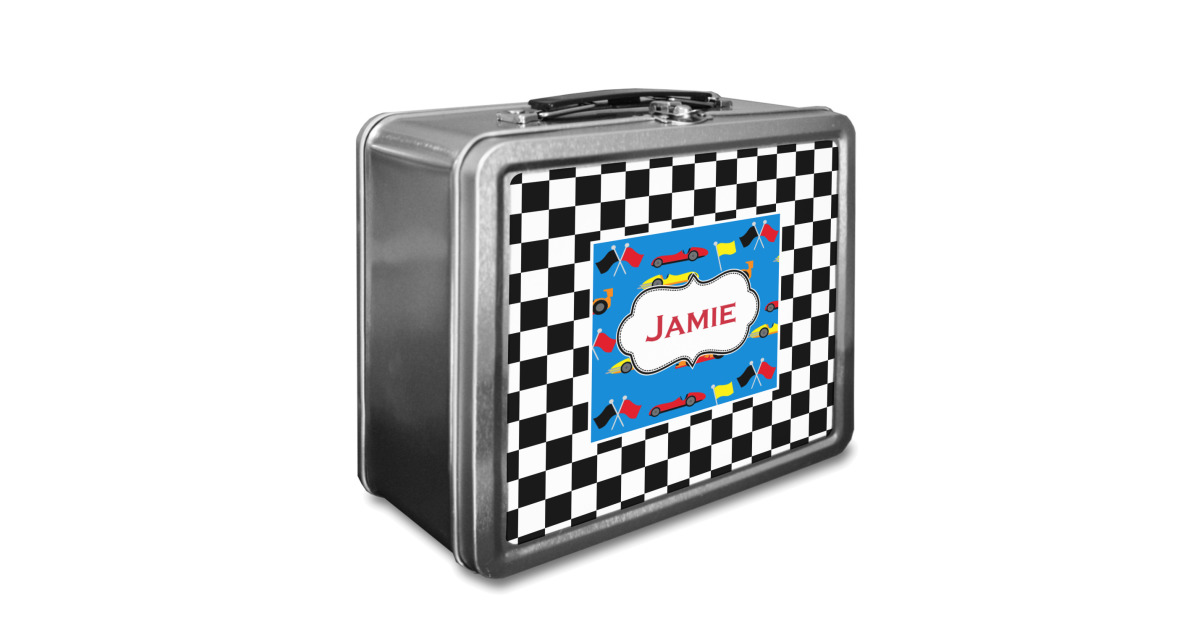 Custom Checkers & Racecars Lunch Box (Personalized) | YouCustomizeIt