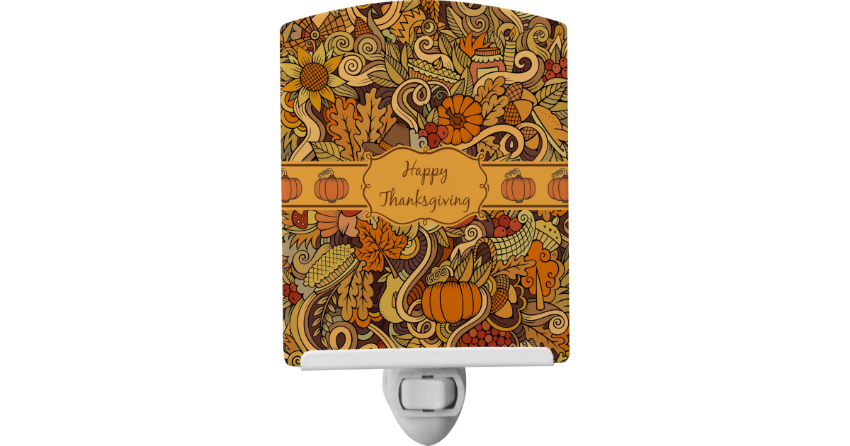 Custom Thanksgiving Ceramic Night Light (Personalized) | YouCustomizeIt