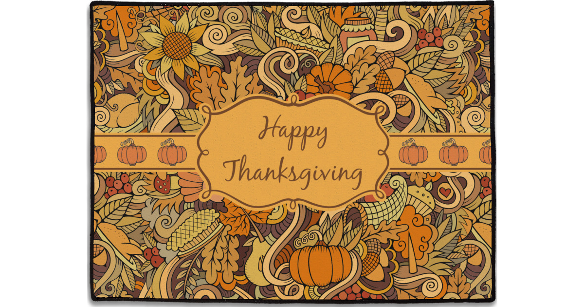 Custom Thanksgiving Door Mat (Personalized) | YouCustomizeIt
