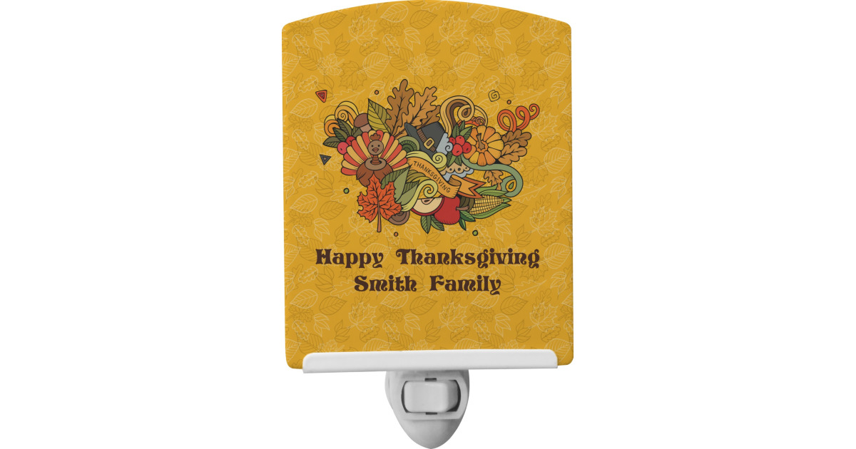 Custom Happy Thanksgiving Ceramic Night Light (Personalized ...