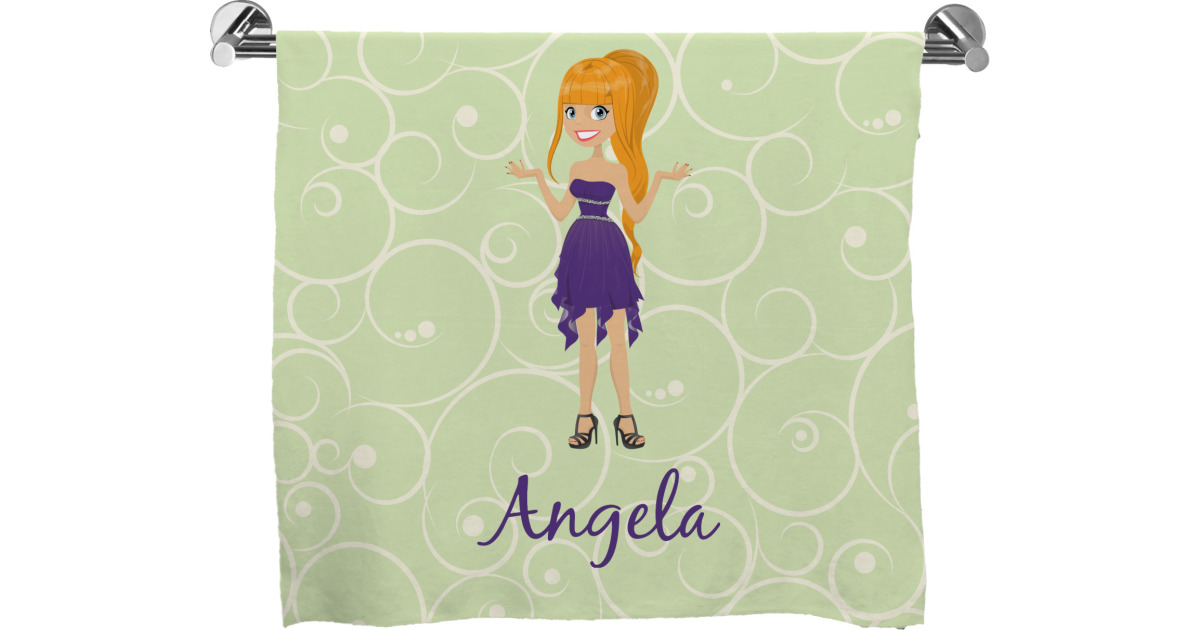 Custom Custom Character (Woman) Bath Towel (Personalized) | YouCustomizeIt