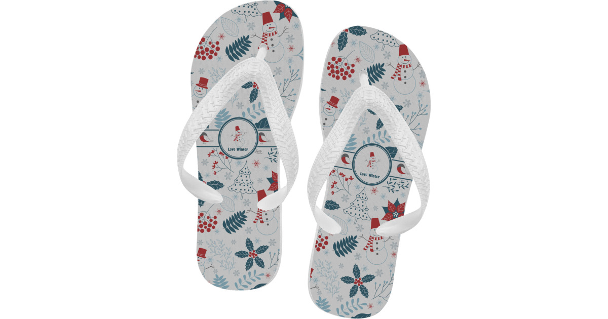 Custom Winter Flip Flops (Personalized) | YouCustomizeIt