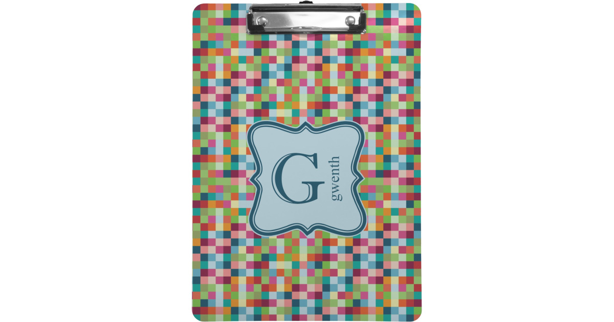 Custom Retro Pixel Squares Clipboard (Personalized) | YouCustomizeIt