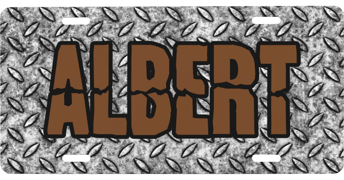 Custom Diamond Plate Front License Plate (Personalized) | YouCustomizeIt