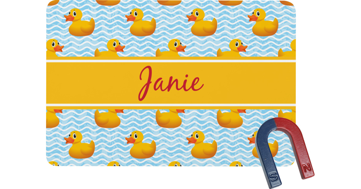 Custom Rubber Duckie Rectangular Fridge Magnet (Personalized ...