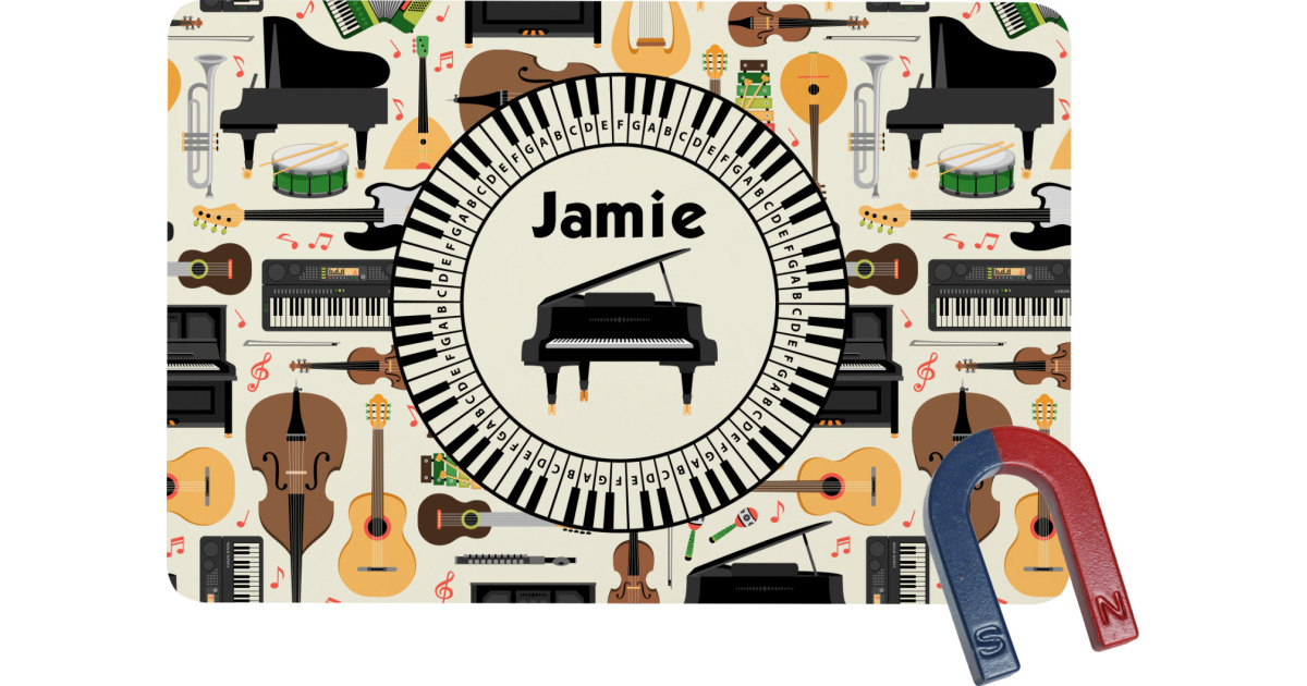 Custom Musical Instruments Rectangular Fridge Magnet (Personalized ...