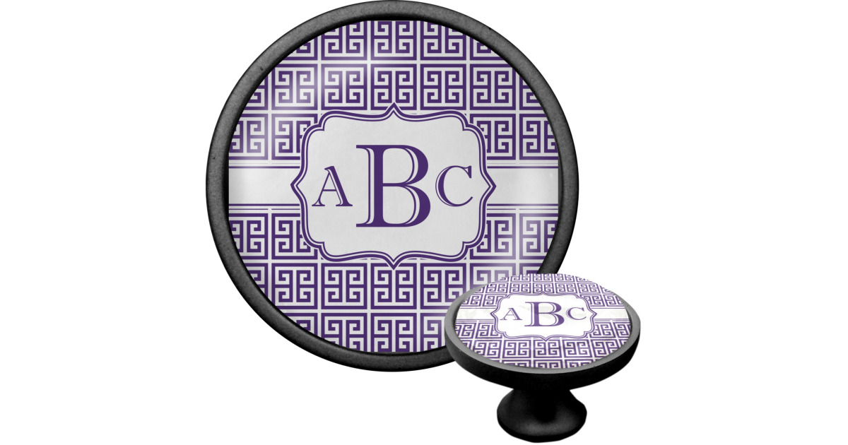 Custom Greek Key Cabinet Knob (Black) (Personalized) | YouCustomizeIt