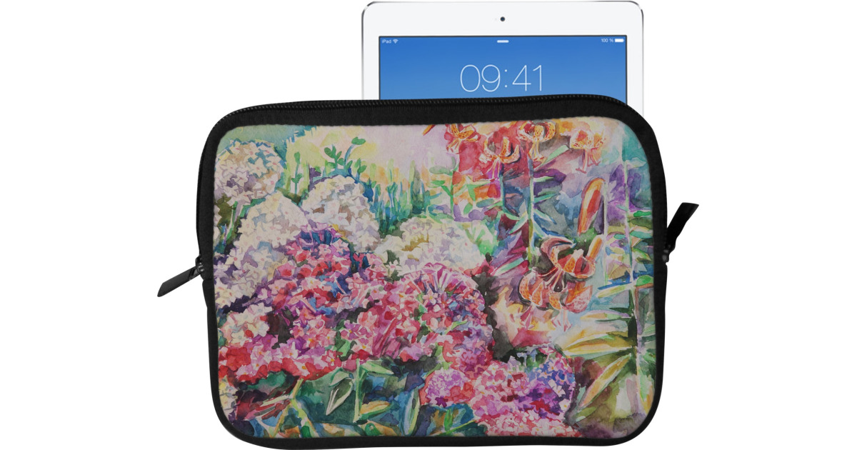 Custom Watercolor Floral Tablet Case / Sleeve - Large | YouCustomizeIt