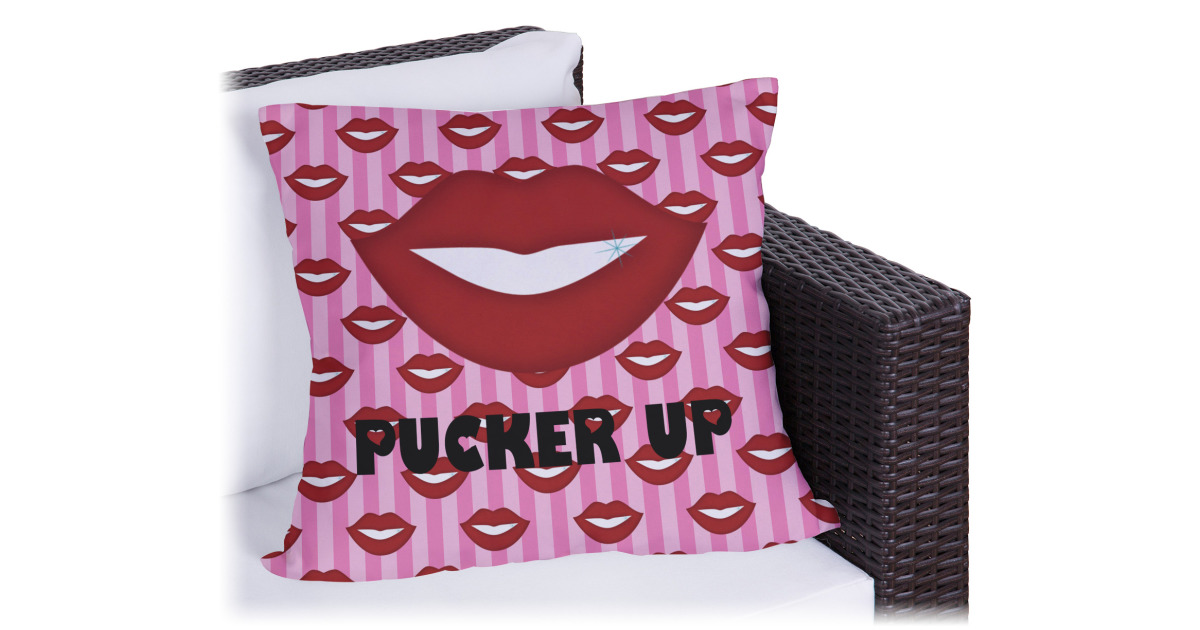Custom Lips (Pucker Up) Outdoor Pillow | YouCustomizeIt