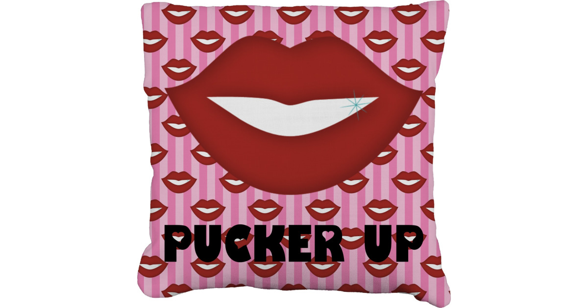 Custom Lips (Pucker Up) Faux-Linen Throw Pillow | YouCustomizeIt