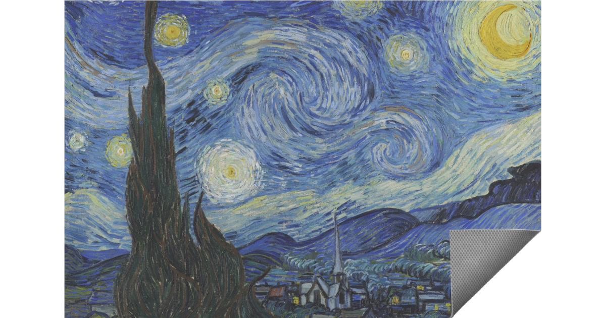 Custom The Starry Night (Van Gogh 1889) Indoor / Outdoor Rug - 8'x10 ...