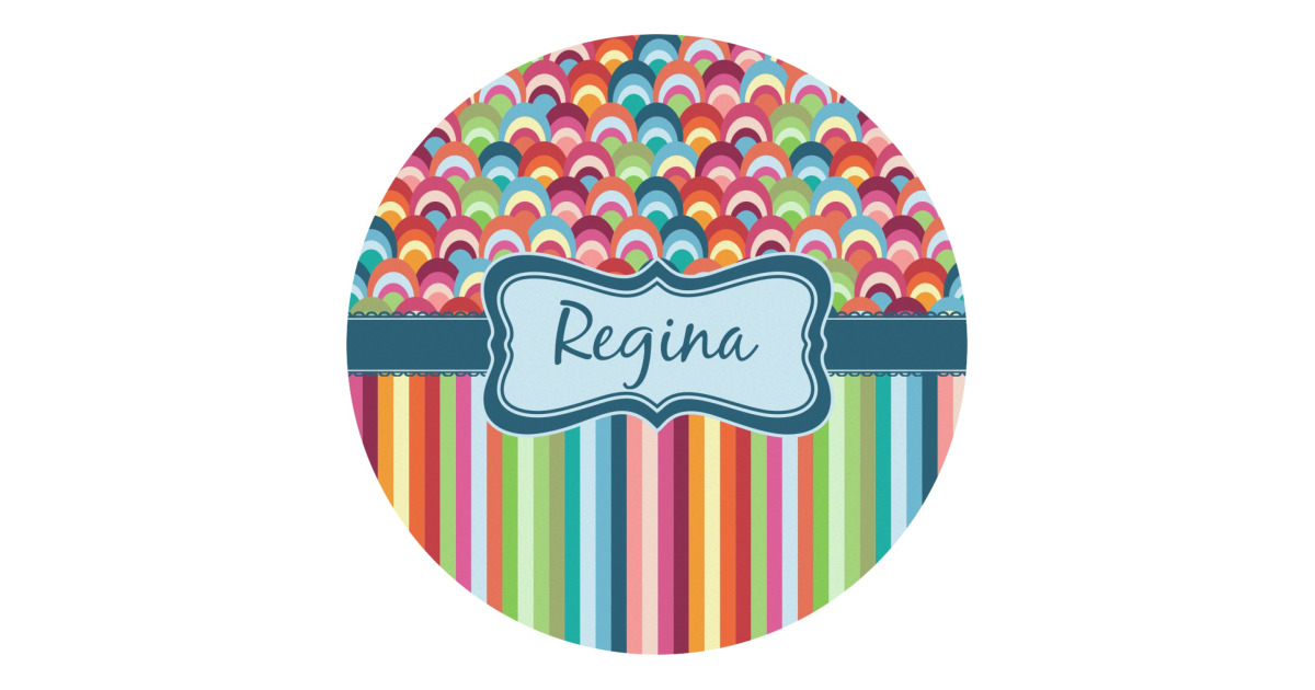 Custom Retro Scales & Stripes Round Decal (Personalized) | YouCustomizeIt