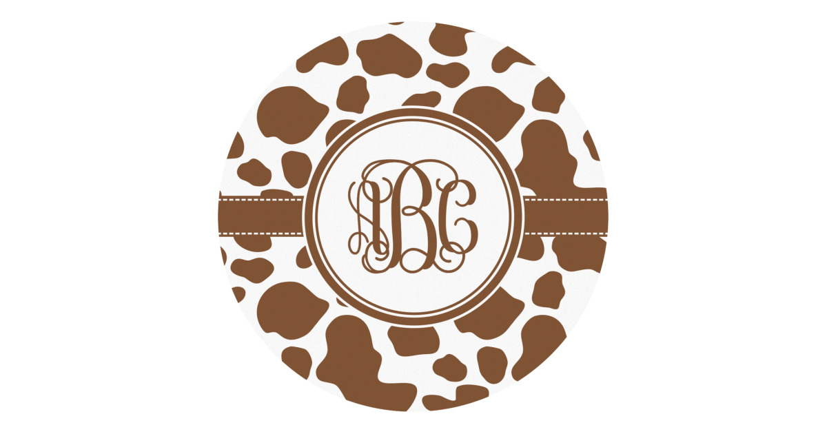 Custom Cow Print Round Decal (Personalized) | YouCustomizeIt