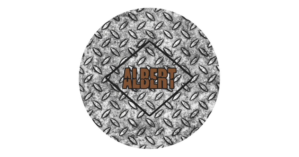 Custom Diamond Plate Round Decal (Personalized) | YouCustomizeIt
