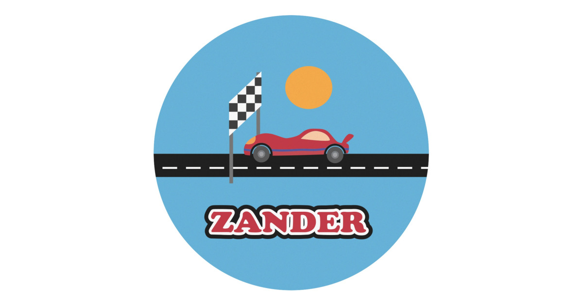 Custom Race Car Round Decal - Large (Personalized) | YouCustomizeIt