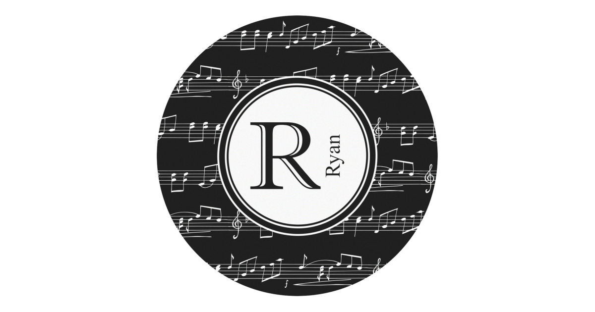 Custom Musical Notes Round Decal - Large (Personalized) | YouCustomizeIt