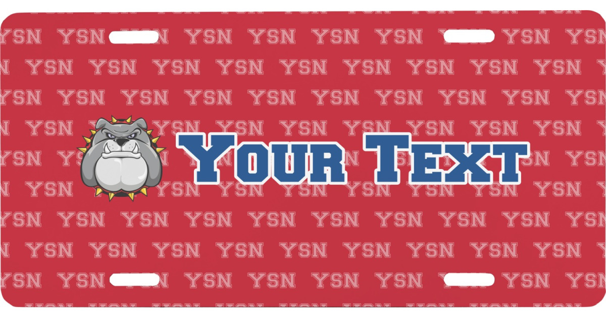 Custom School Mascot Front License Plate (Personalized) | YouCustomizeIt