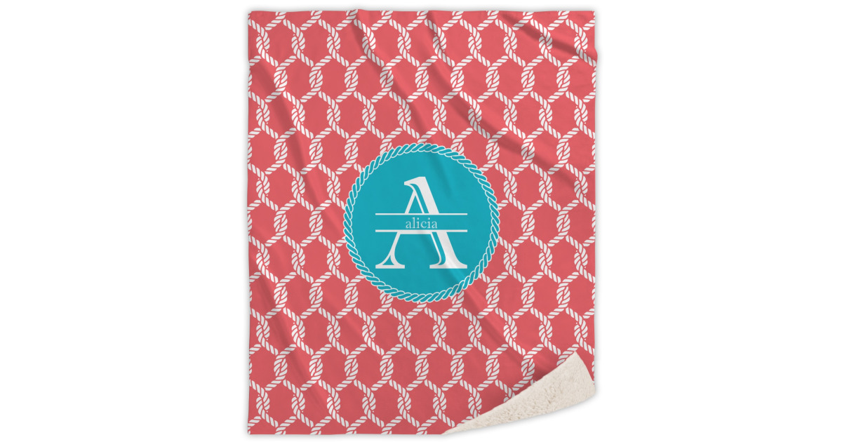 Custom Linked Rope Sherpa Throw Blanket (Personalized) | YouCustomizeIt
