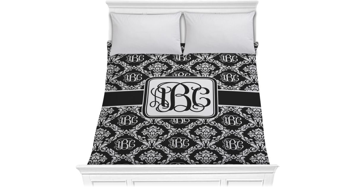 Custom Monogrammed Damask Comforter - Full / Queen (Personalized ...